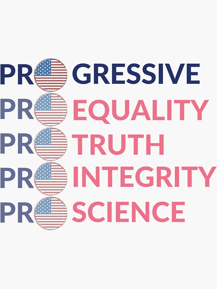"Progressive Values" Sticker for Sale by jellybeendesign | Redbubble