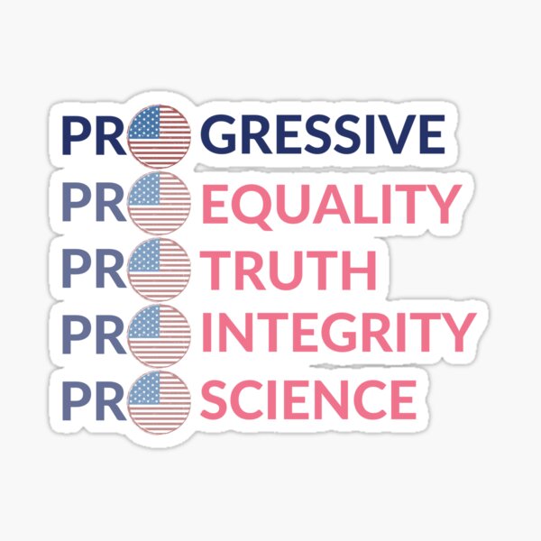 "Progressive Values" Sticker for Sale by jellybeendesign | Redbubble