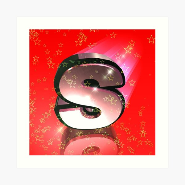 "Flying Metallic Letter S In The Stars On Cherry Red | Starry Night ...