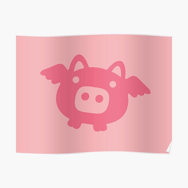 "Flying Pink Pig" Poster by XOOXOO | Redbubble