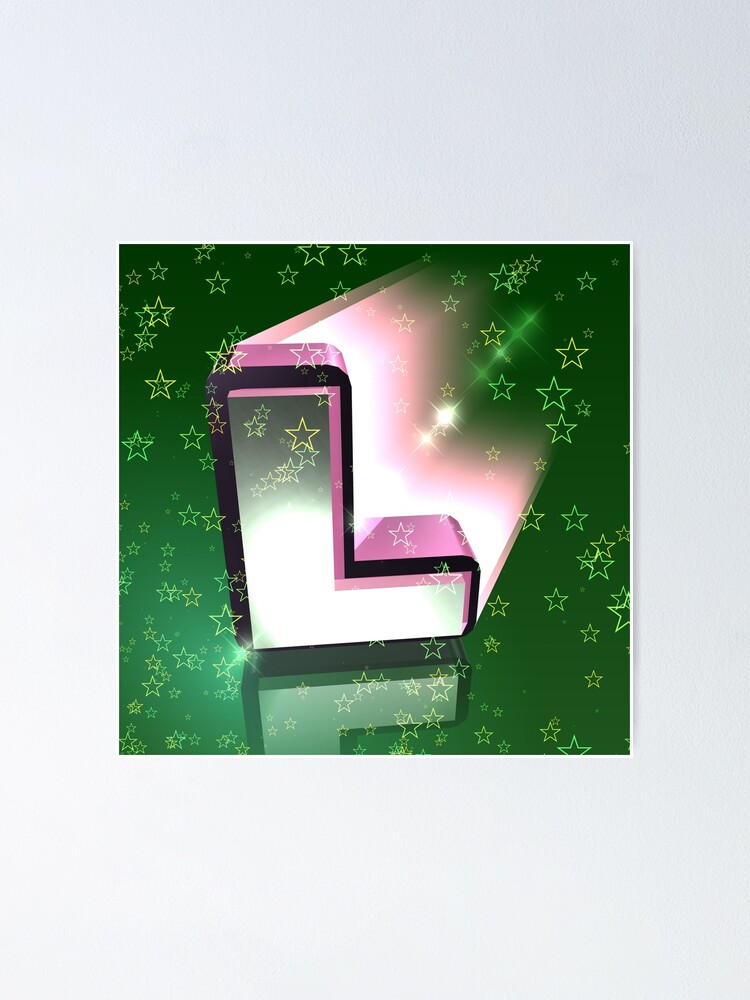 "Flying Metallic Letter L In The Stars On Emerald Green | Starry Night ...