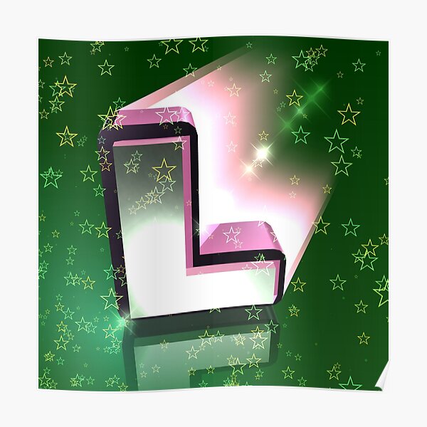 "Flying Metallic Letter L In The Stars On Emerald Green | Starry Night ...