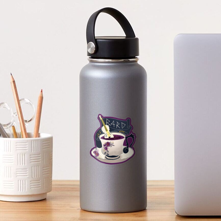 "Dungeons and Dragons Tea Cup Bard Digital Art Sticker" Sticker for ...