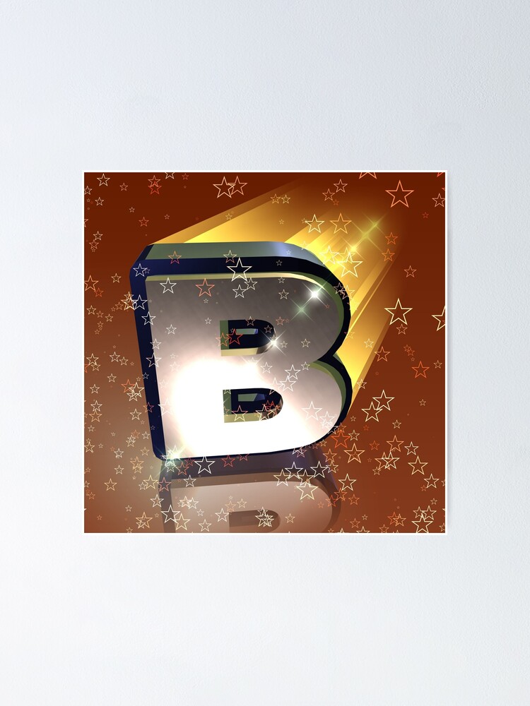 "Flying Metallic Letter B In The Stars On Bronze Brown | Starry Night ...