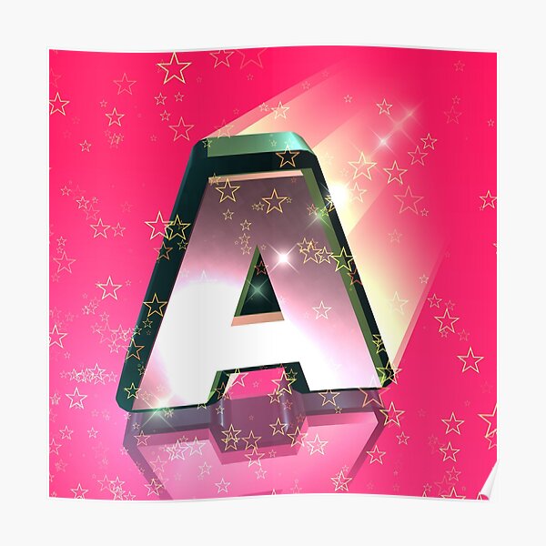 "Flying Metallic Letter A In The Stars On Cherry Red | Starry Night ...