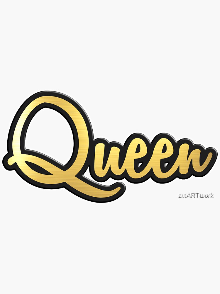 "Shiny black and Gold QUEEN word ver5" Sticker for Sale by smARTwork ...