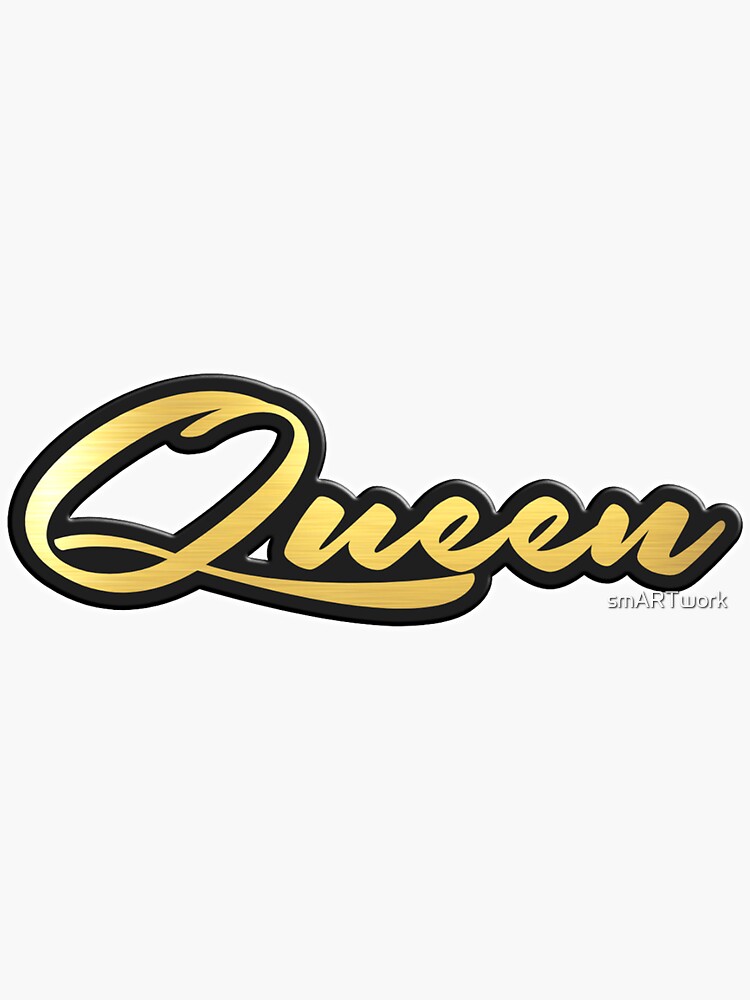 "Shiny black and Gold QUEEN word ver6" Sticker for Sale by smARTwork ...
