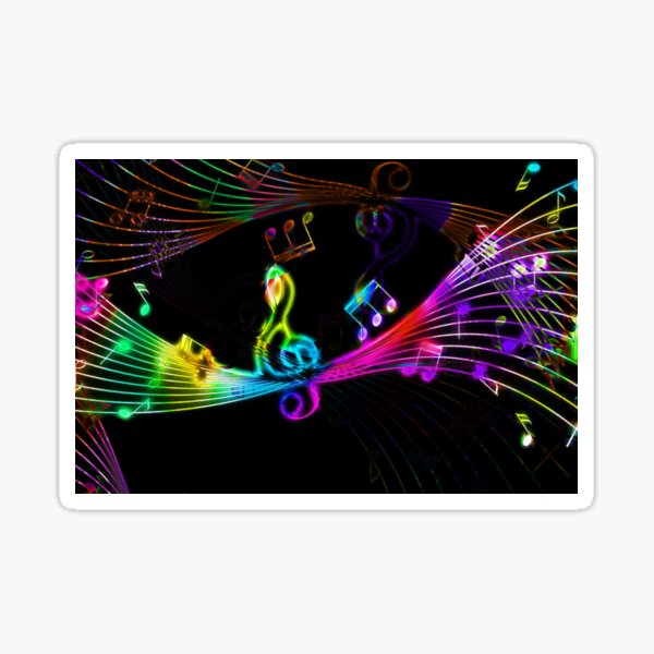 "Neon Music Notes " Sticker for Sale by GiftPicks | Redbubble