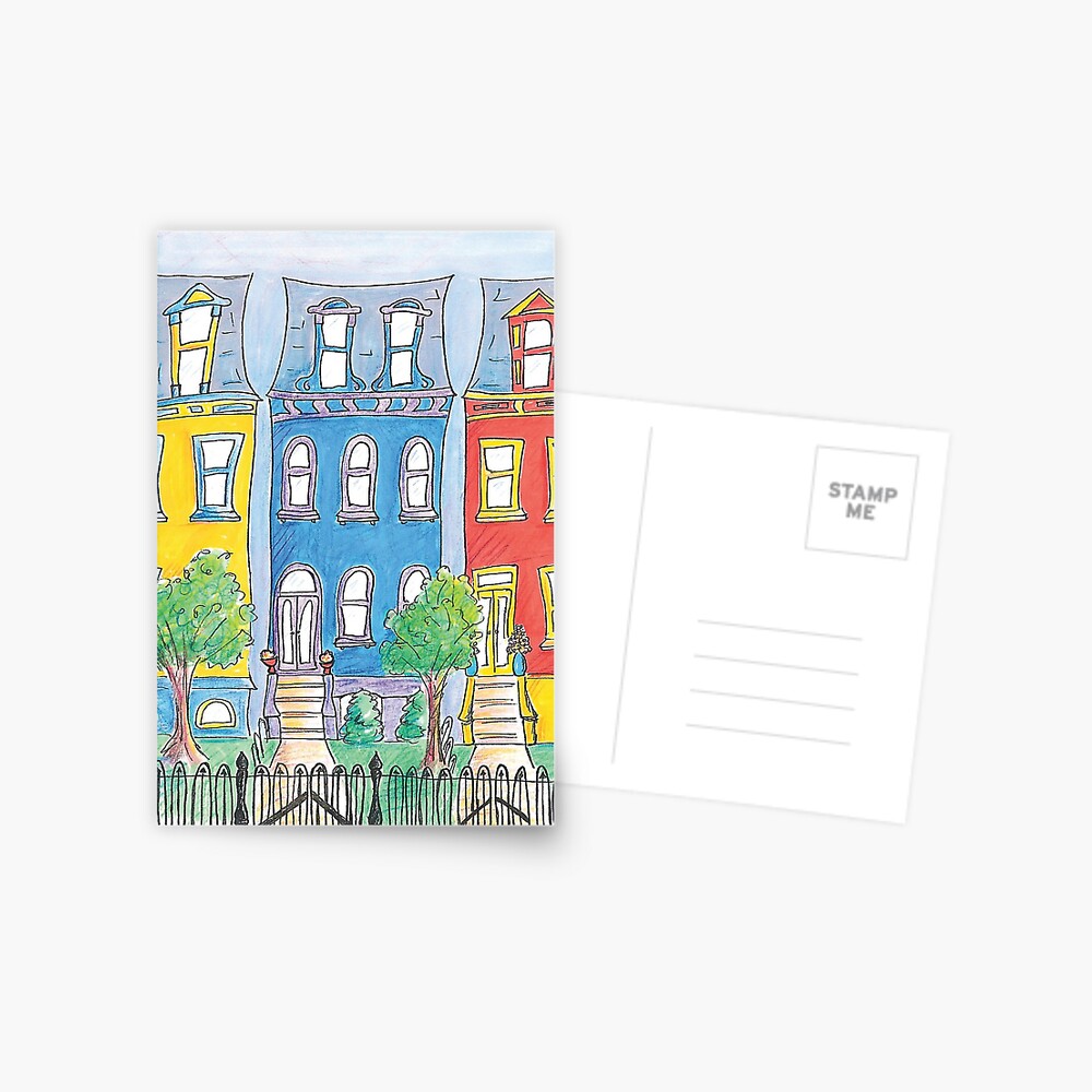 "Row Houses " Greeting Card for Sale by Jennifer Costello | Redbubble