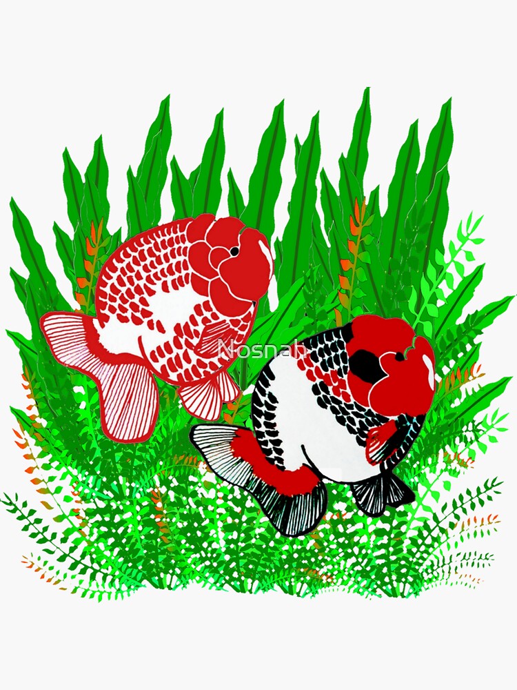 "Ranchu Goldfish Logo 1023" Sticker by Nosnah | Redbubble