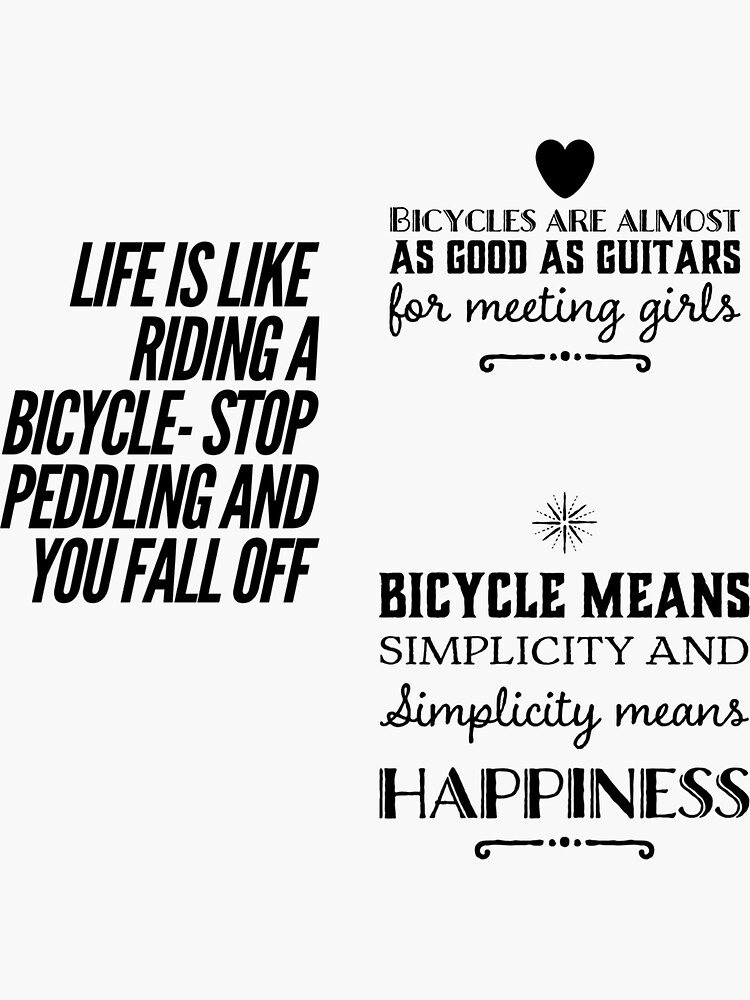 "Bike Racing Quotes " Sticker by MinimalistLive | Redbubble