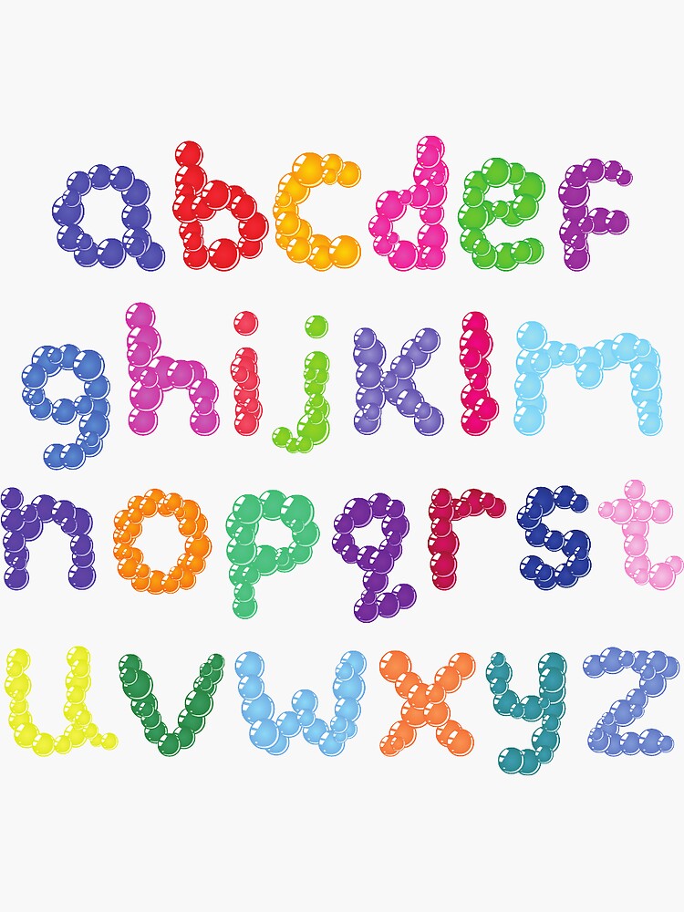 "Bubble Alphabet" Sticker for Sale by bear-and-kat | Redbubble