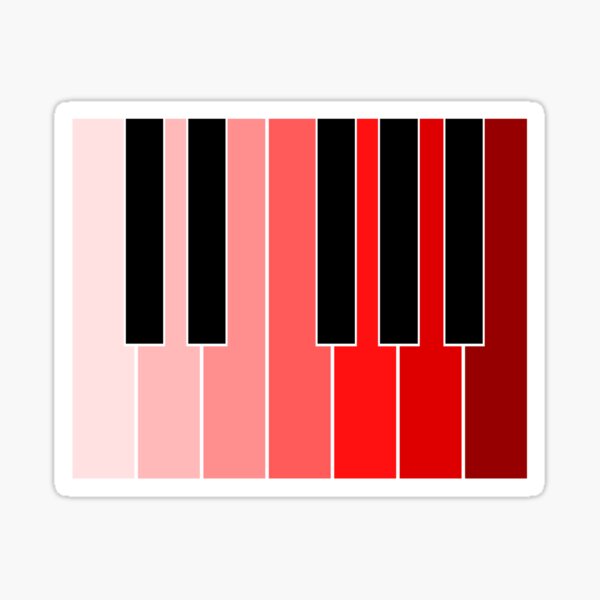"Piano Red and Ombre" Sticker for Sale by Skeletornation | Redbubble