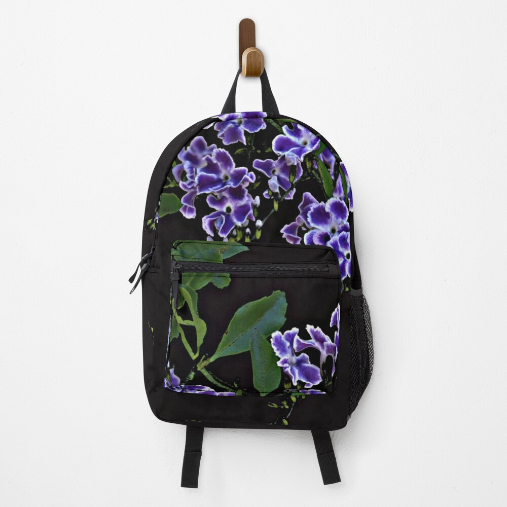 "Purple flower with black background" Backpack for Sale by TeAnne ...