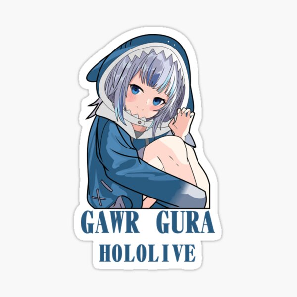 "GAWR GURA H0l0live Gawr Gura -" Sticker by vivianibrendan | Redbubble