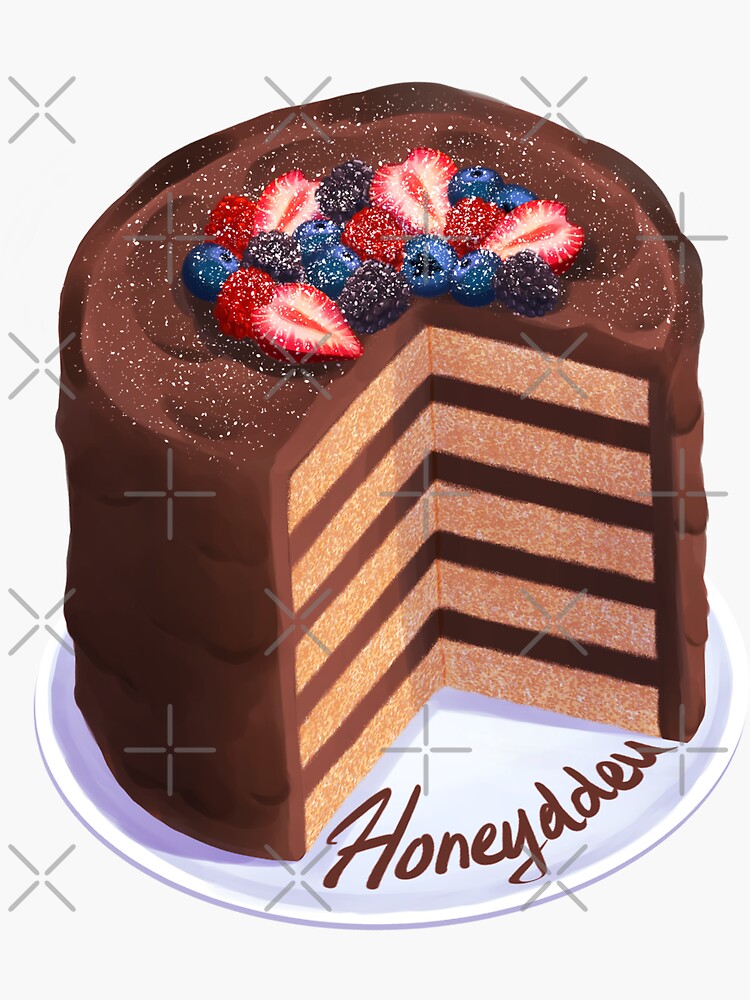"Chocolate Cake" Sticker by honeyddeu | Redbubble