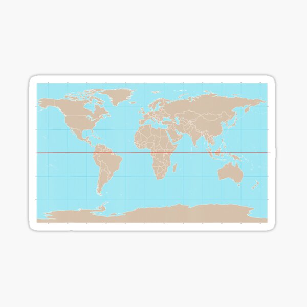 "Equator World Map Earth Geography Cartography" Sticker for Sale by ...
