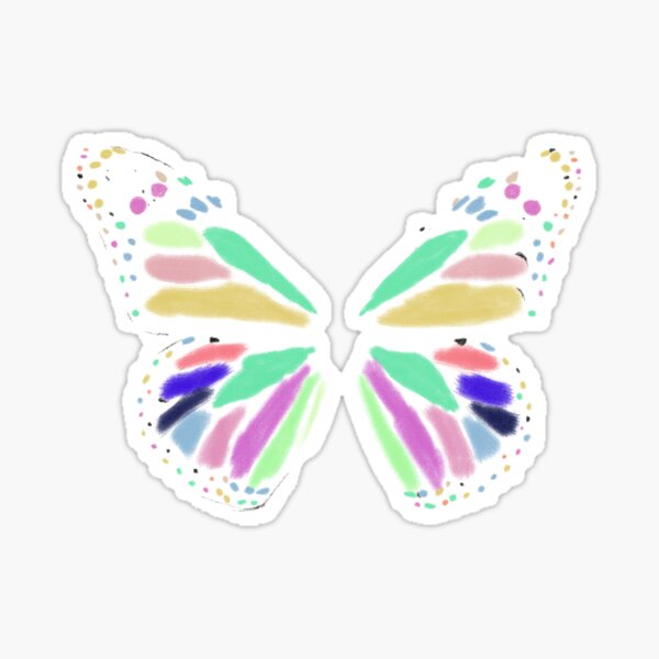 "dotted pastel butterfly outline" Sticker by kikiikoalaa | Redbubble