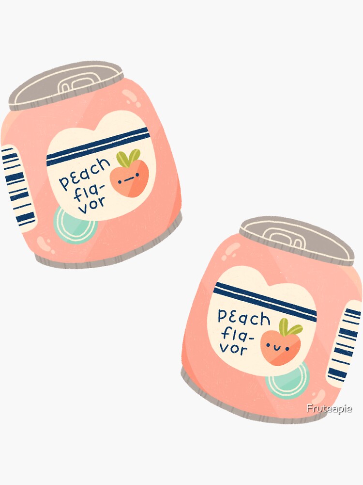 "Peach Soda Sticker Set - 2pcs" Sticker for Sale by Fruteapie | Redbubble