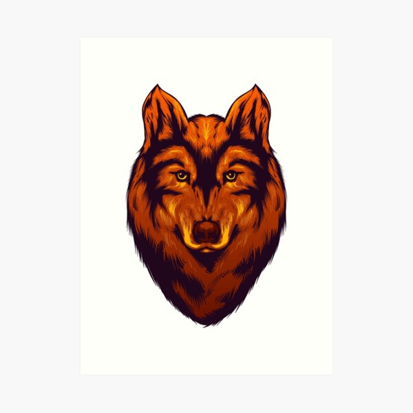 "Golden Wolf Illustration Art" Art Print for Sale by Rittichai | Redbubble