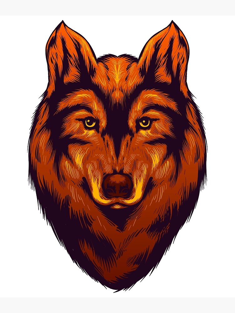 "Golden Wolf Illustration Art" Art Print for Sale by Rittichai | Redbubble