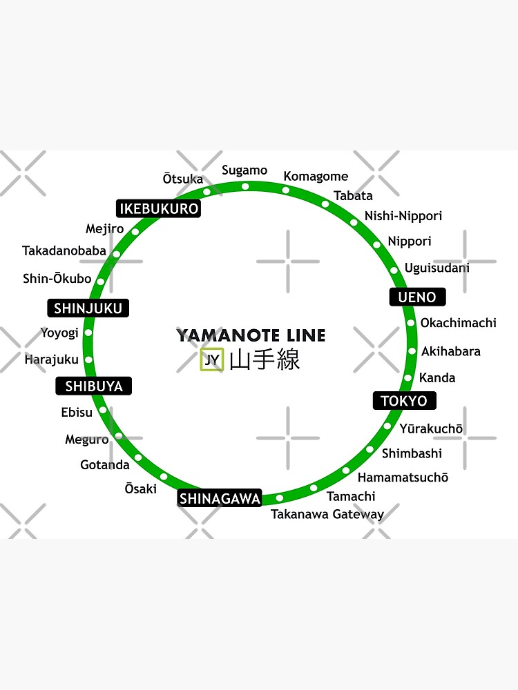 "Yamanote Line Map Tokyo" Art Print for Sale by juddotcom | Redbubble