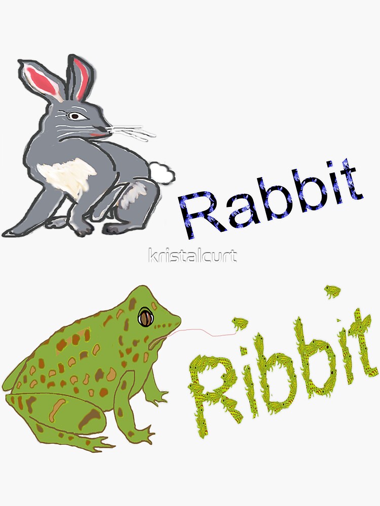 "Rabbit & Ribbit" Sticker for Sale by kristalcurt | Redbubble