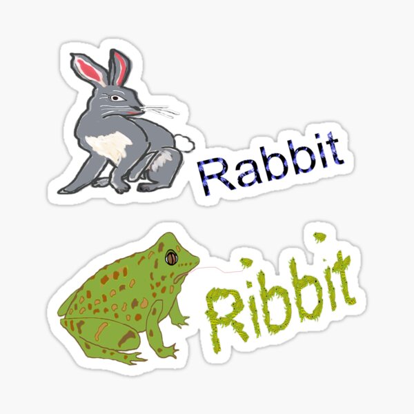 "Rabbit & Ribbit" Sticker for Sale by kristalcurt | Redbubble
