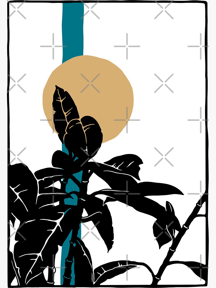 "Golden sun tropics" Sticker for Sale by krattstudio | Redbubble