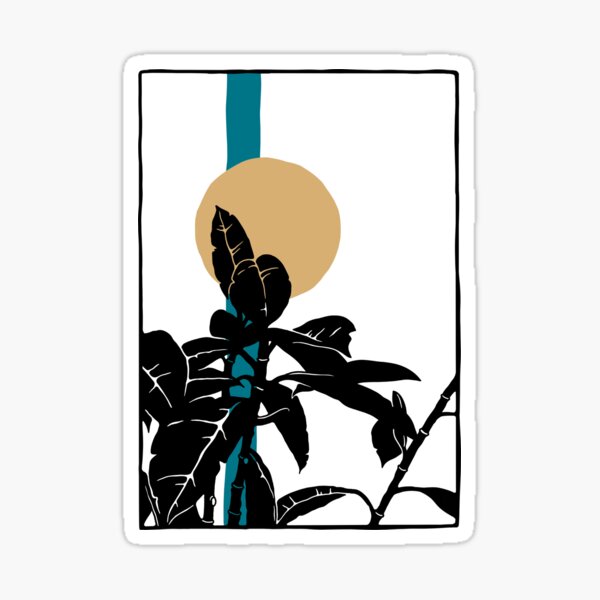 "Golden sun tropics" Sticker for Sale by krattstudio | Redbubble