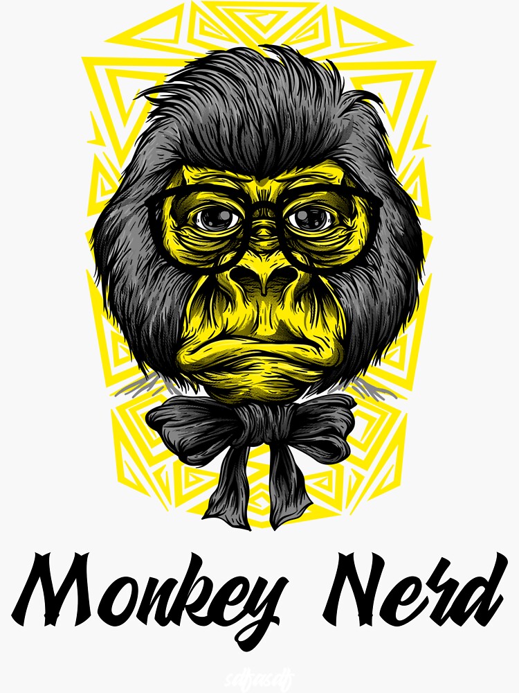"Monkey Nerd" Sticker for Sale by capaa | Redbubble