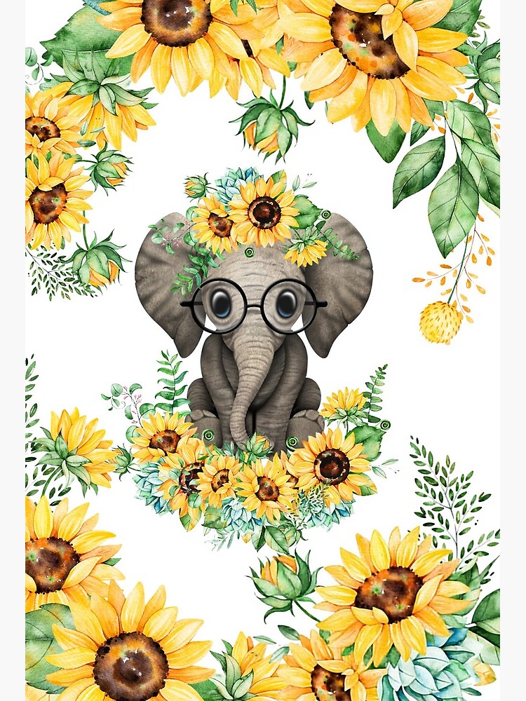 Elephant Sunflower Backgrounds Elephant Sunflower Sublimation By
