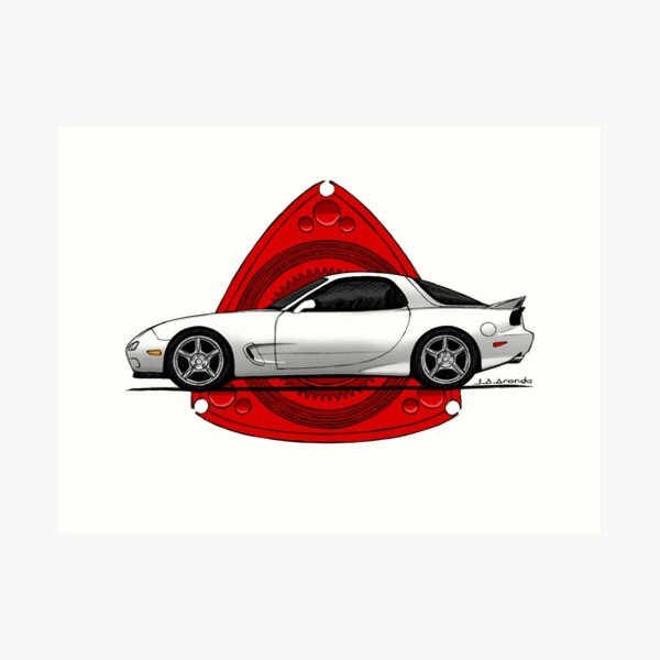 "My drawing of the Japanese sports car with rotary engine and red rotor ...