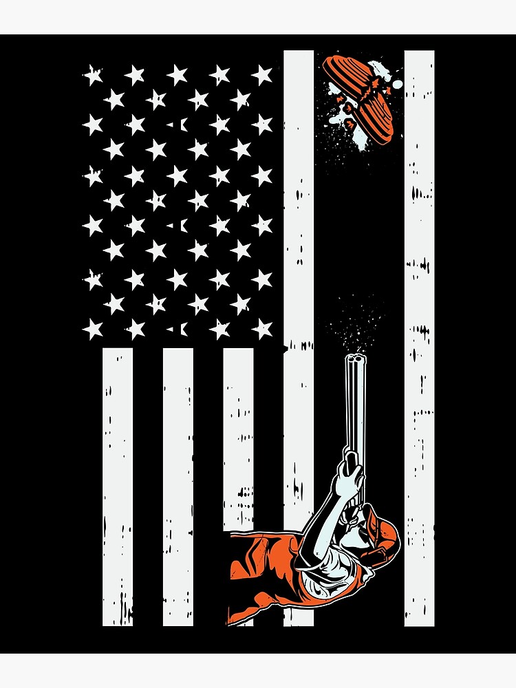 "Proud American Skeet Trap Clay Shotgun Shooting USA Flag" Photographic ...