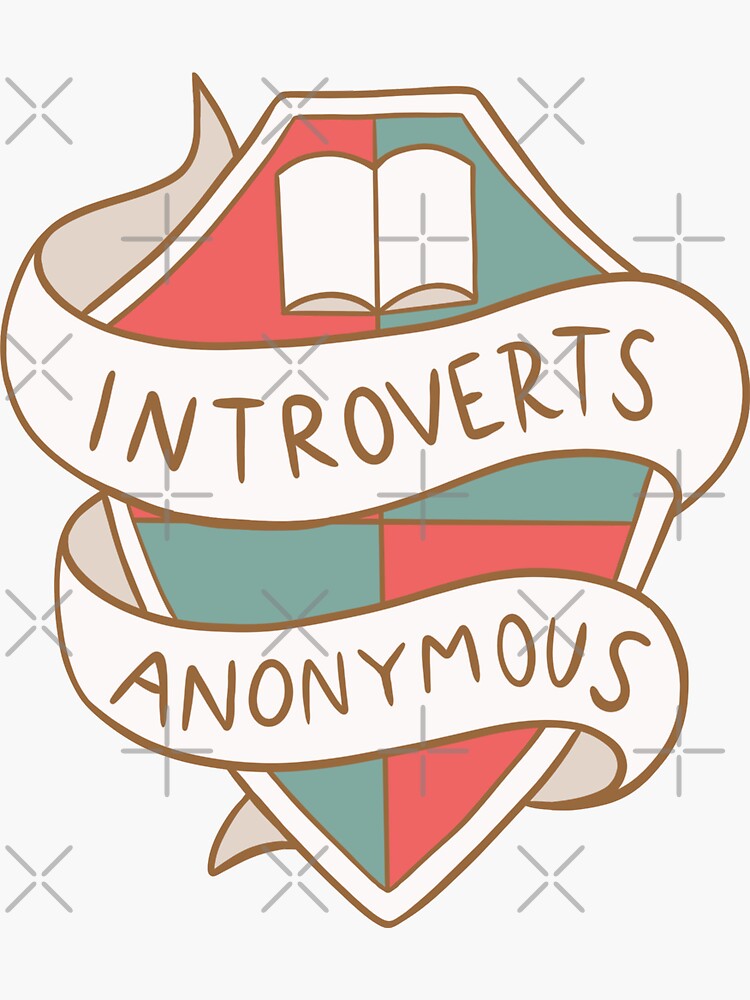 "introverts anonymous badge ribbon aesthetic cute design" Sticker for ...