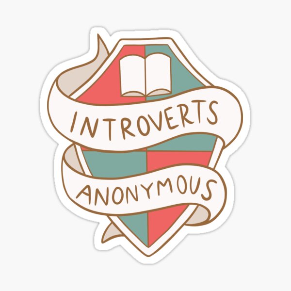 "introverts anonymous badge ribbon aesthetic cute design" Sticker for ...