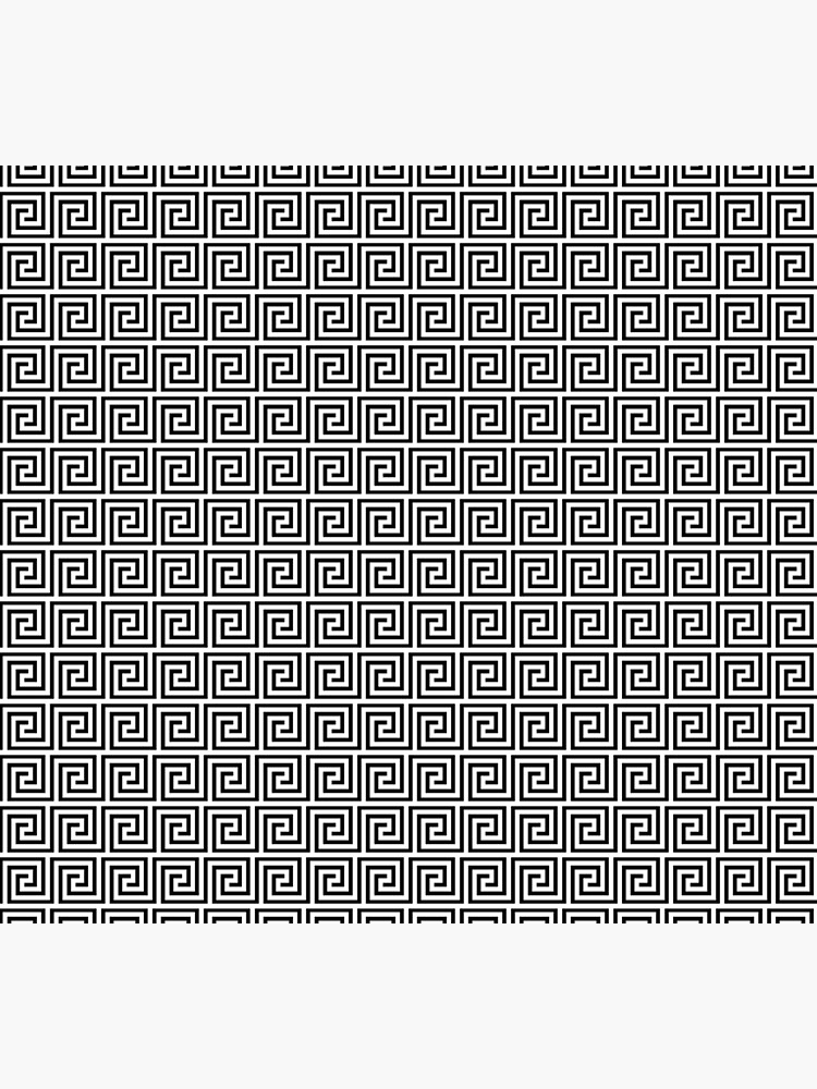 "Large Black and White Greek Key Interlocking Repeating Square Pattern ...