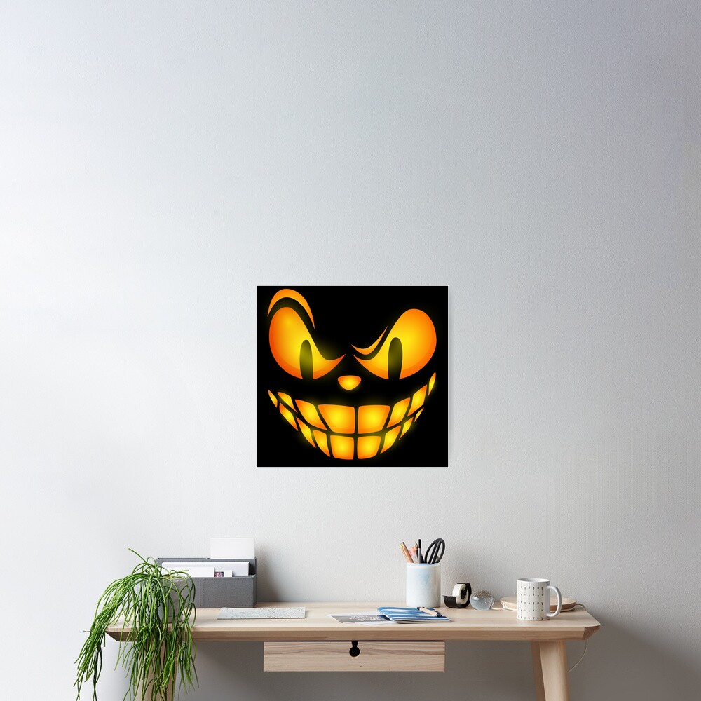 "Black Ominous Glowing Smiley Face " Poster for Sale by Med08 | Redbubble