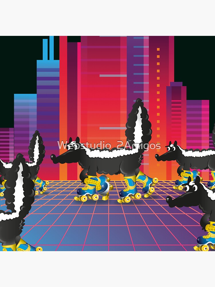 "Vaporwave Aesthetic Rolling skating disco skunk from the 80's ...