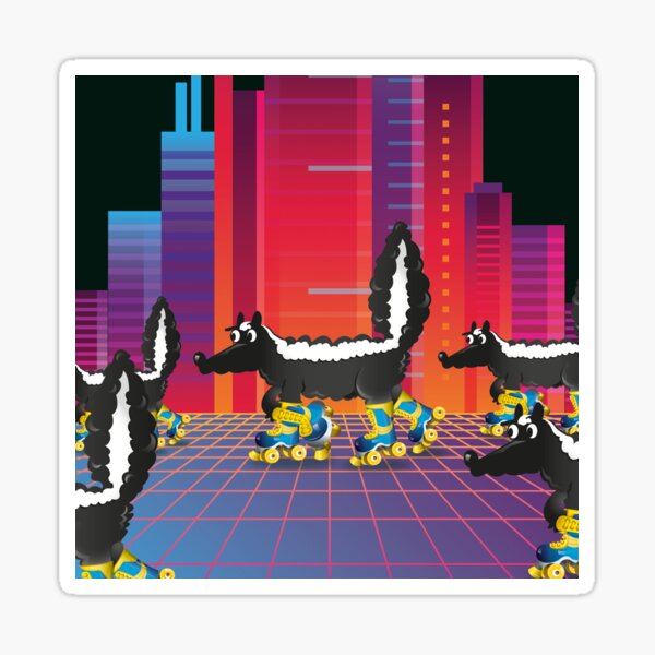 "Vaporwave Aesthetic Rolling skating disco skunk from the 80's ...