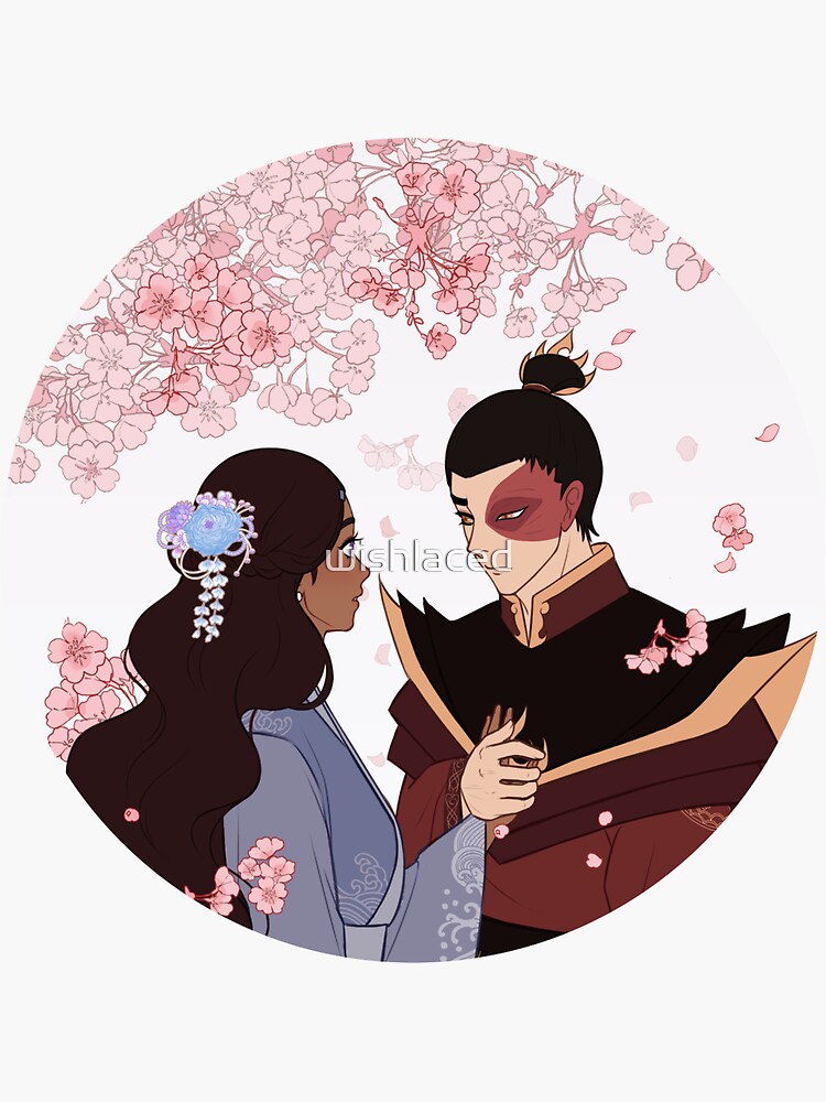 "Zutara Cherry Blossom " Sticker by wishlaced | Redbubble