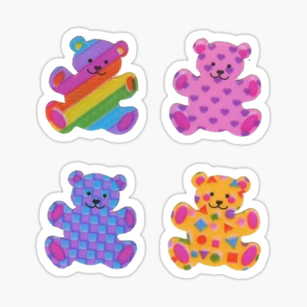 "colorful pattern bear vintage sticker set" Sticker for Sale by ...