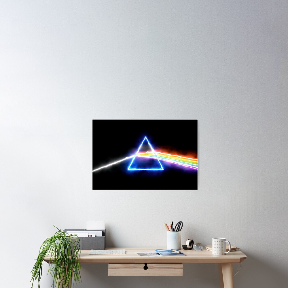 "Pink Floyd Dark Side of The Moon Style Prism Rainbow Colors" Poster ...