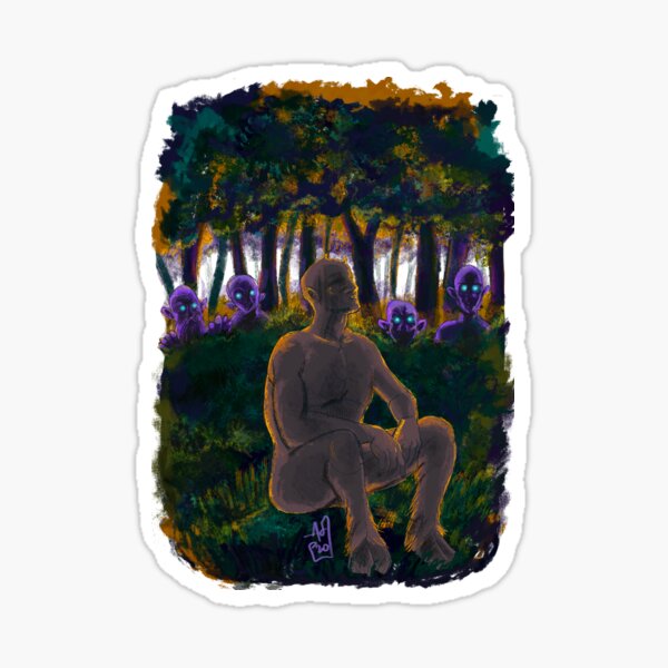 "Faun in the woods with staring elves" Sticker for Sale by A-D-P ...