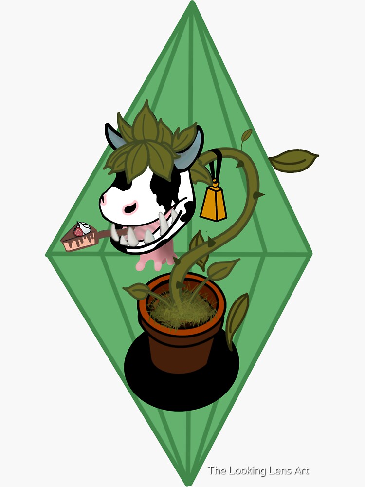 "Sims Cow Plant" Sticker by LookingLensArt | Redbubble