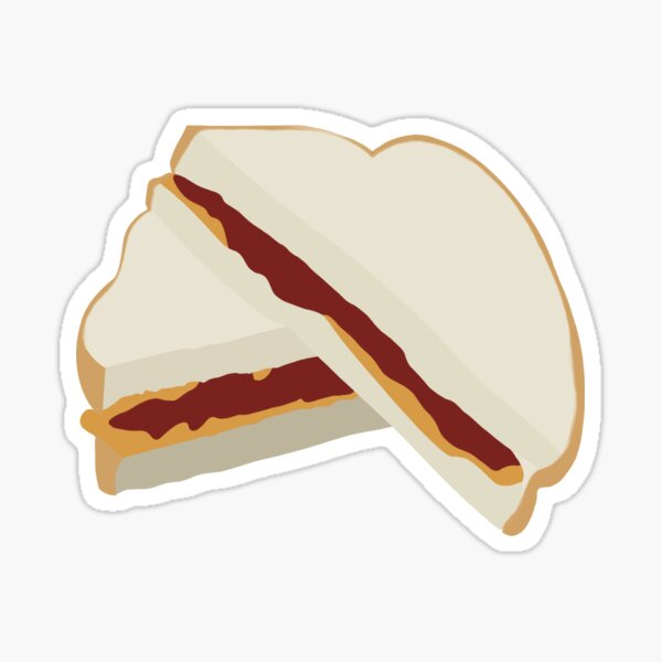 "peanut butter and jelly, PBJ sandwich " Sticker for Sale by ...