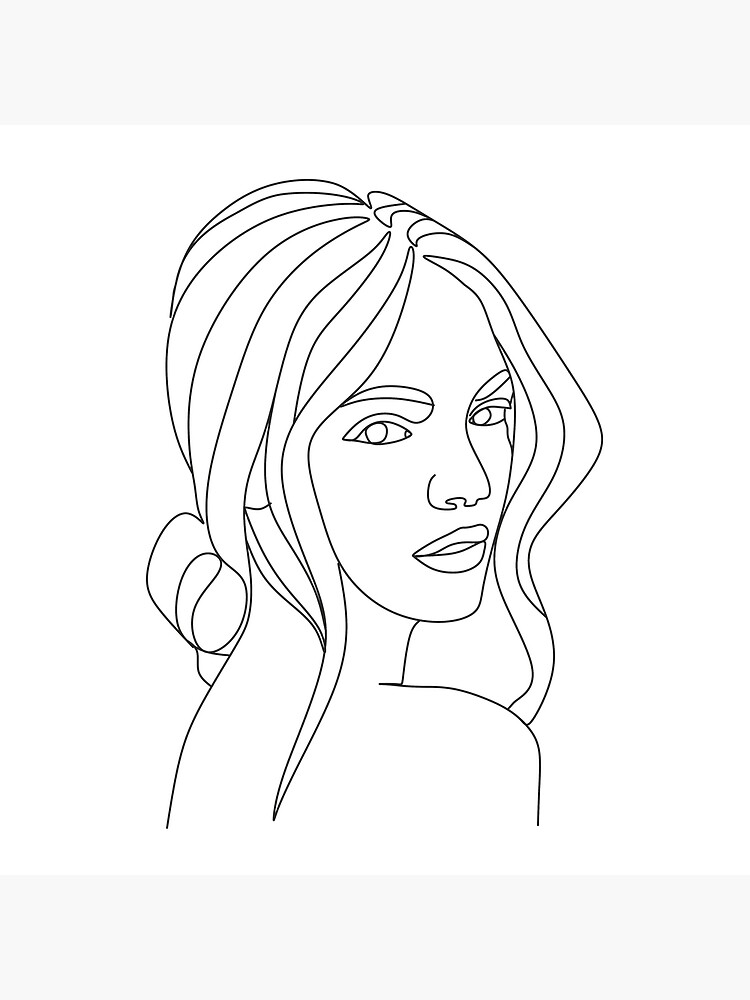 "Abstact line art face. Line drawing woman face. Single Line Face Art ...
