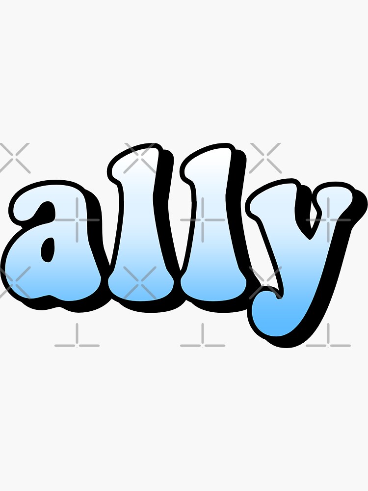 "aesthetic pastel blue gradient ally name" Sticker by STAR10008 | Redbubble