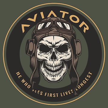 "Vintage Aviator Skull Fighter Pilot" Sticker for Sale by rott515 ...