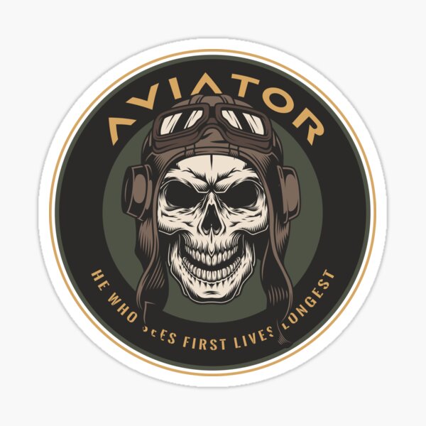 "Vintage Aviator Skull Fighter Pilot" Sticker for Sale by rott515 ...